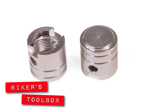 Aluminium Piston Shaped Valve Caps | Bikers Toolbox
